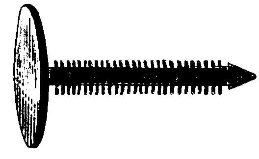 Push Nail 6mm Hole x 35mm Long-25mm Head Black