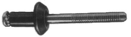 1/4″ Aluminum Rivet Black Rec Head 1/2″ Flange Grip .031-.219″