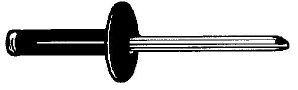 3/16″ Aluminum Leg Ret Rivet Black 5/8″ Flange